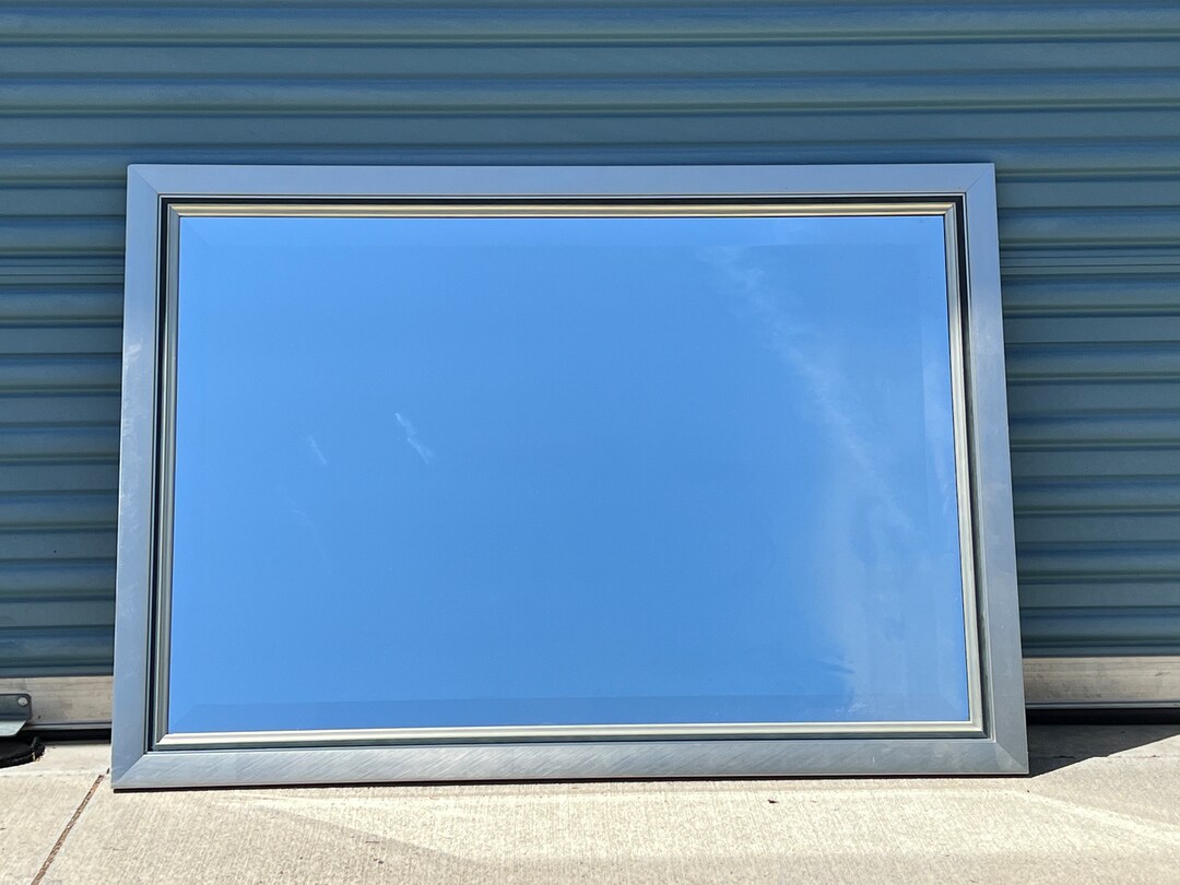 Large Contemporary Silver & Blue Frame With Mirror, 28x41 - Etsy