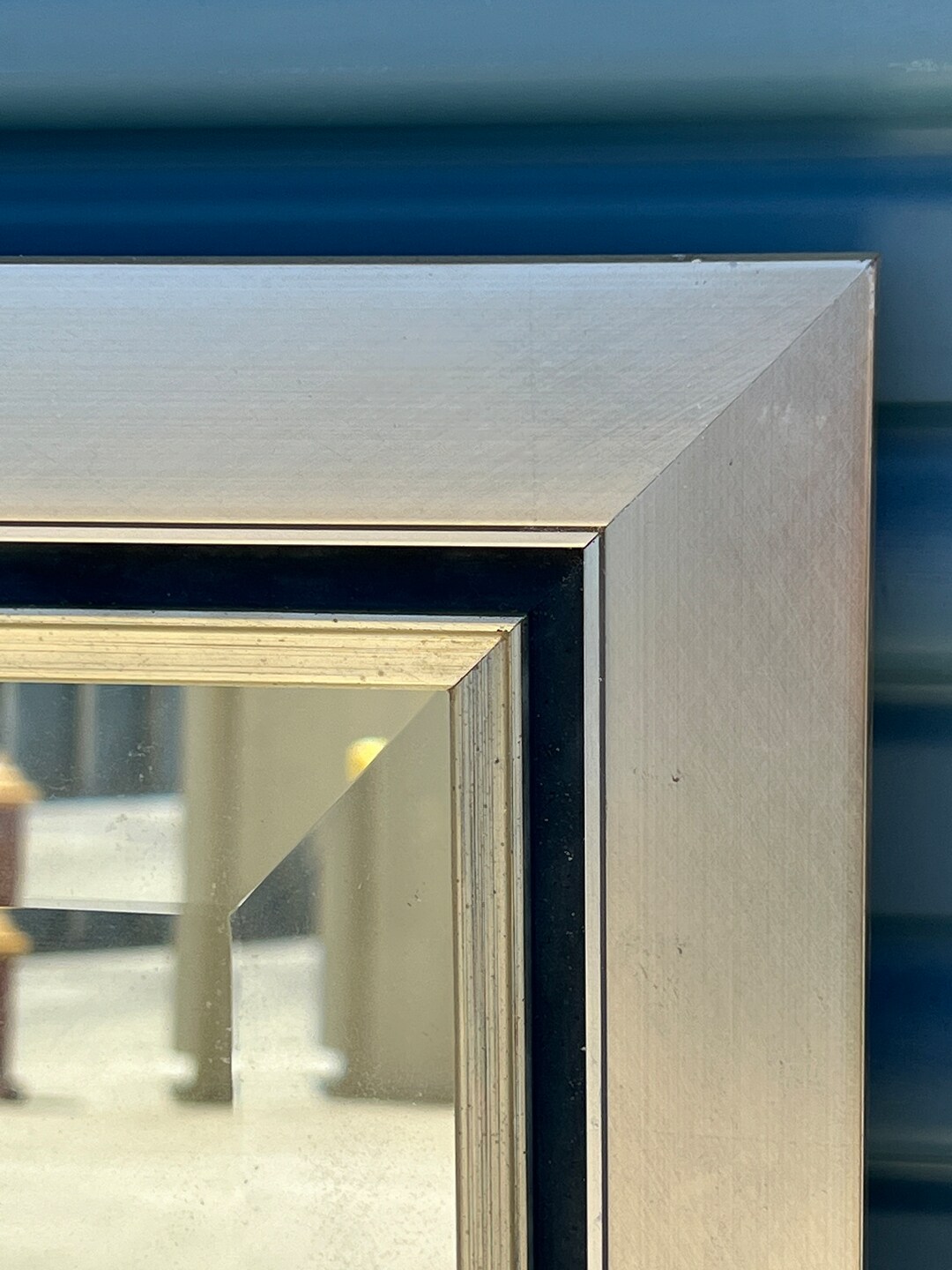 Large Contemporary Silver & Blue Frame With Mirror, 28x41 - Etsy
