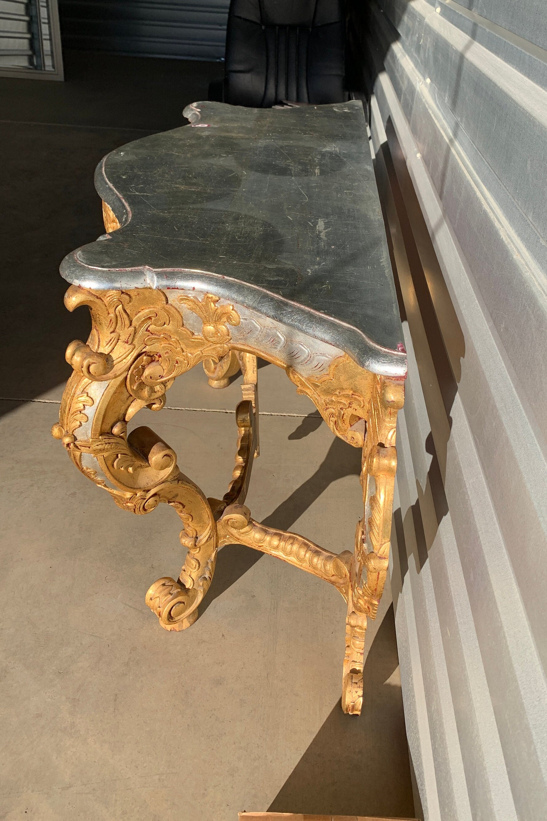 Gold & Silver Leaf Ornate Console Table, 55x21 - Etsy