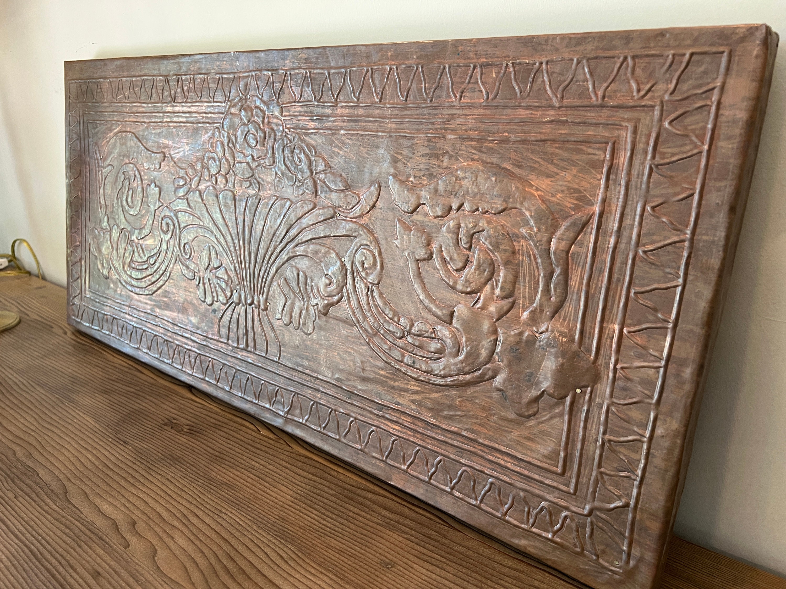 Hammered Copper Relief Wall Panel, 36x16 - Etsy