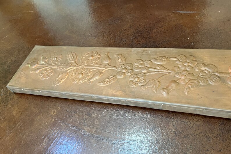 Hammered Copper Relief Wall Panel 40x8 - Etsy
