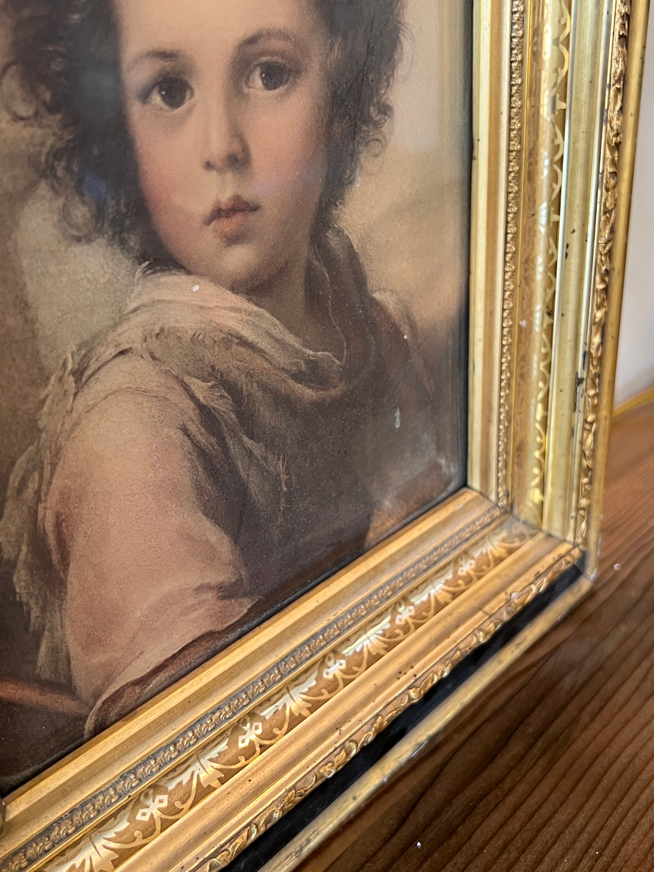 Vintage Murillo Print in Antique Gold Frame, 15x17 - Etsy