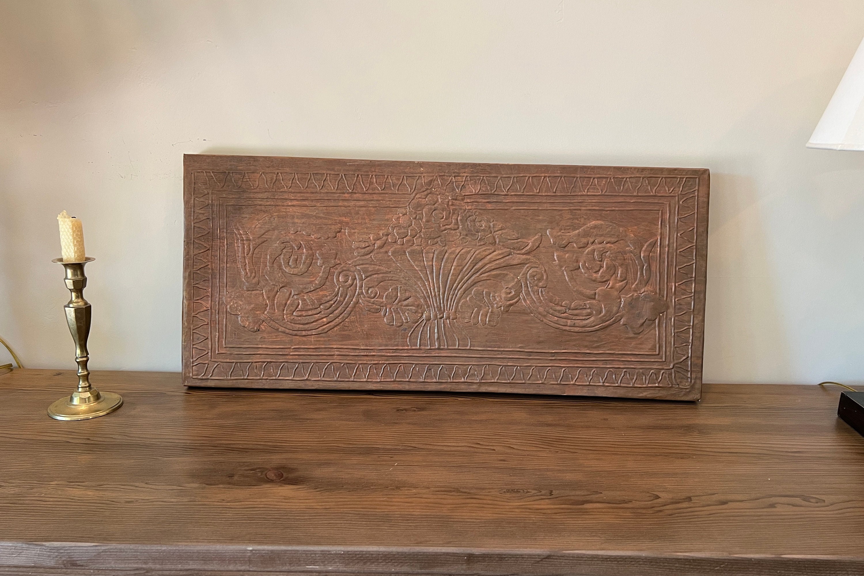 Hammered Copper Relief Wall Panel, 36x16 - Etsy