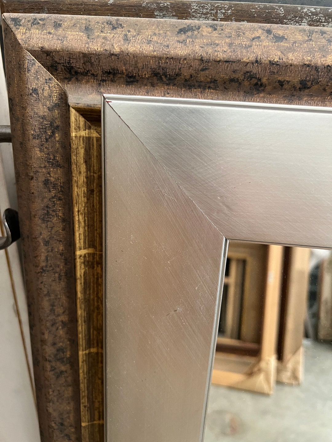 Contemporary Silver Frame With Mirror, 30x44 - Etsy