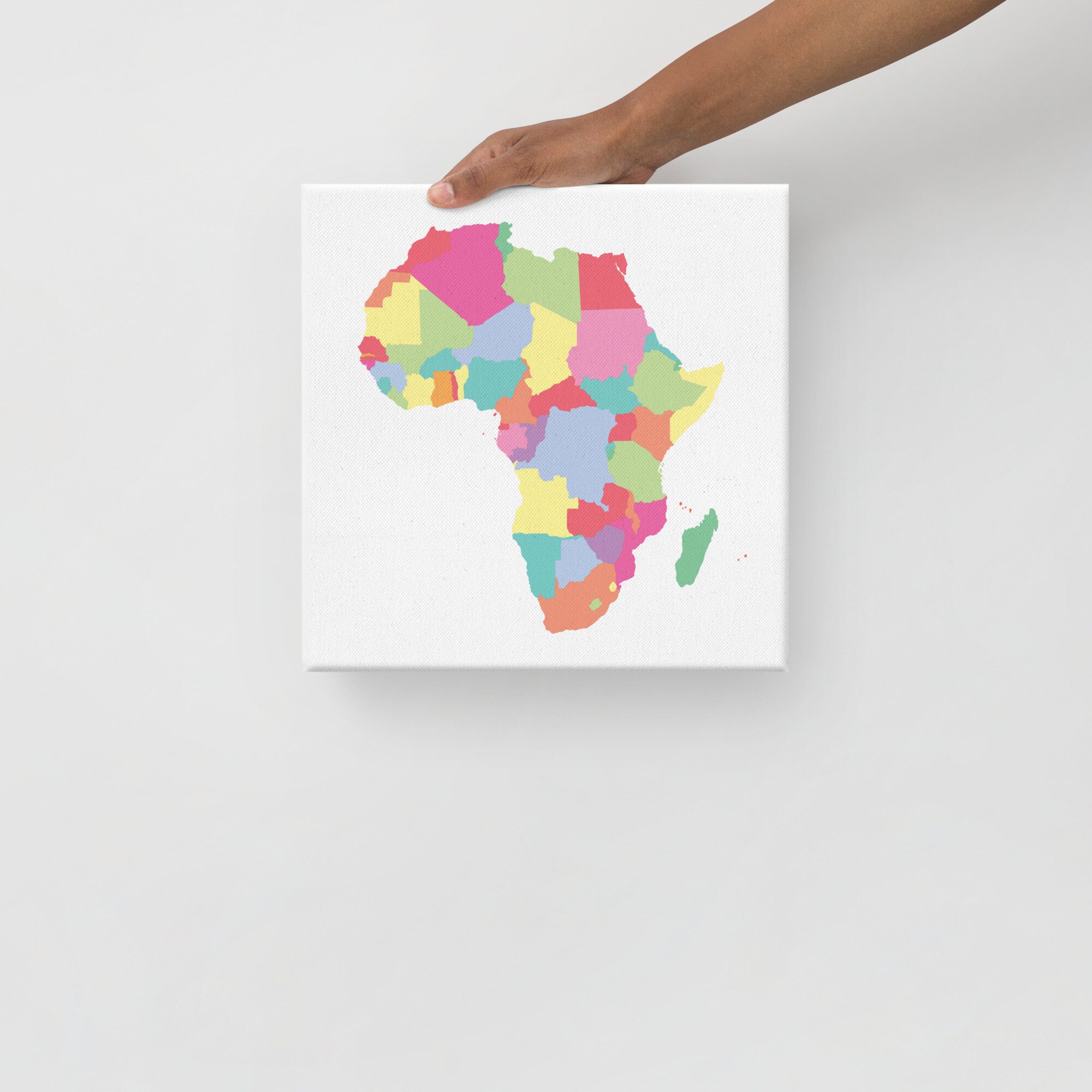 Coloful African Map Canvas Painting - Etsy