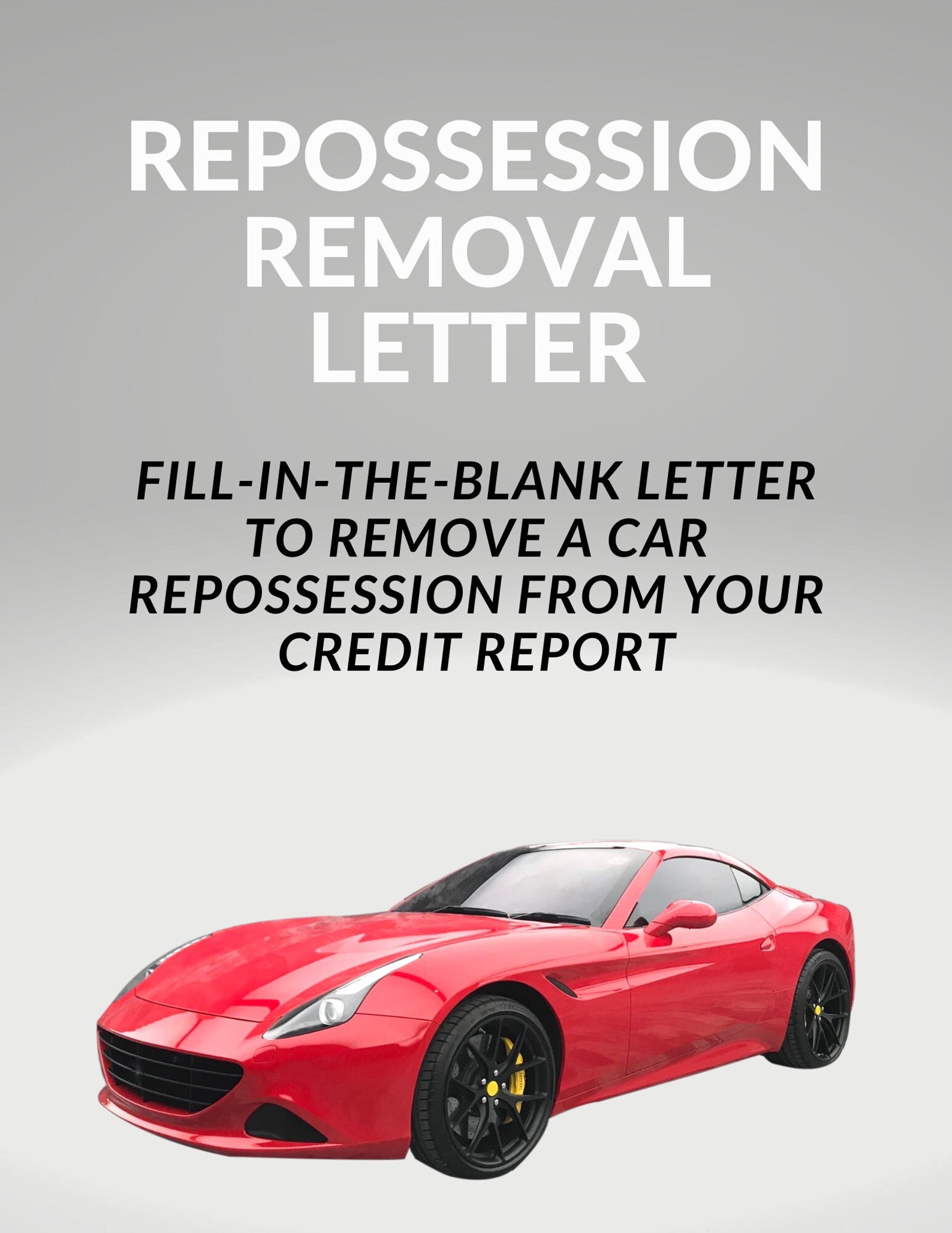 Car Repossession Removal Letter - Etsy