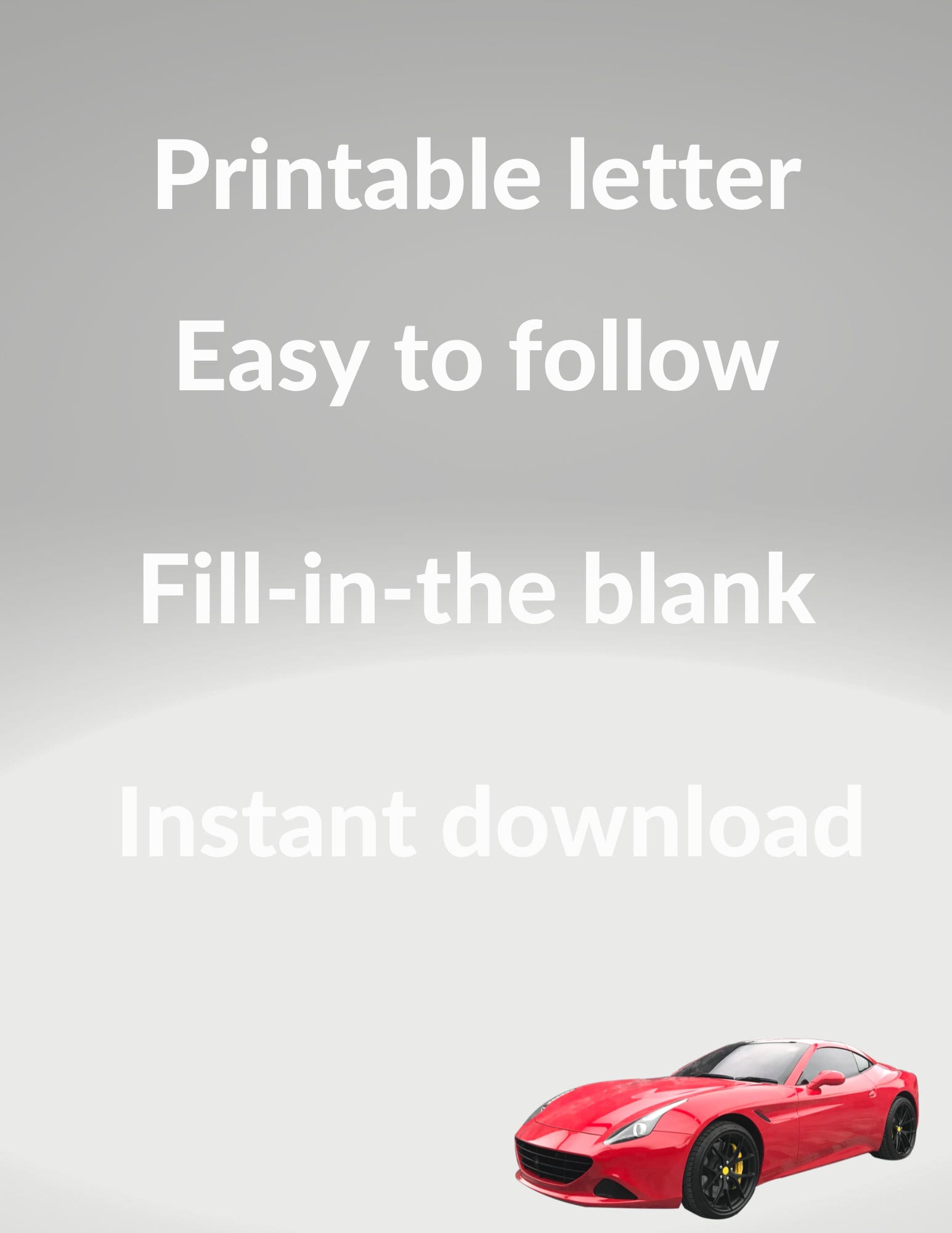 Car Repossession Removal Letter - Etsy