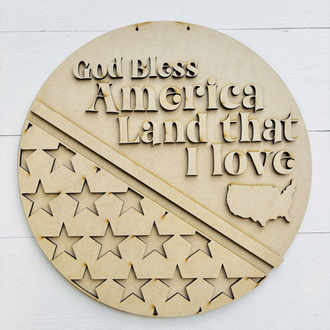 God Bless Land That I Love Door Hanger - Etsy