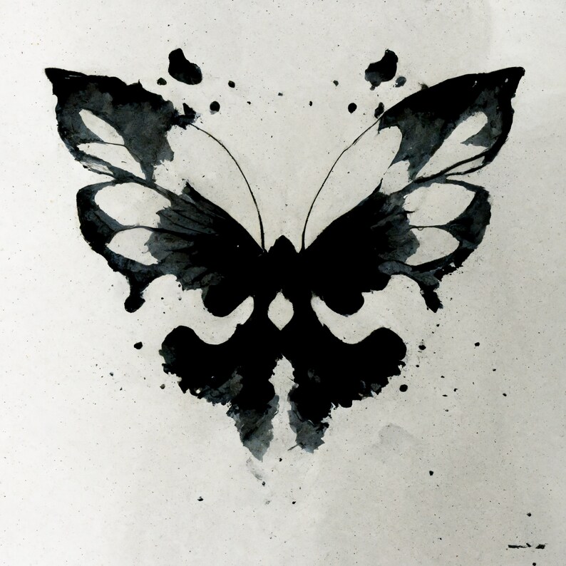 4 Images of Ink Art, With 4 Plus One Large, Butterflies Digital ...