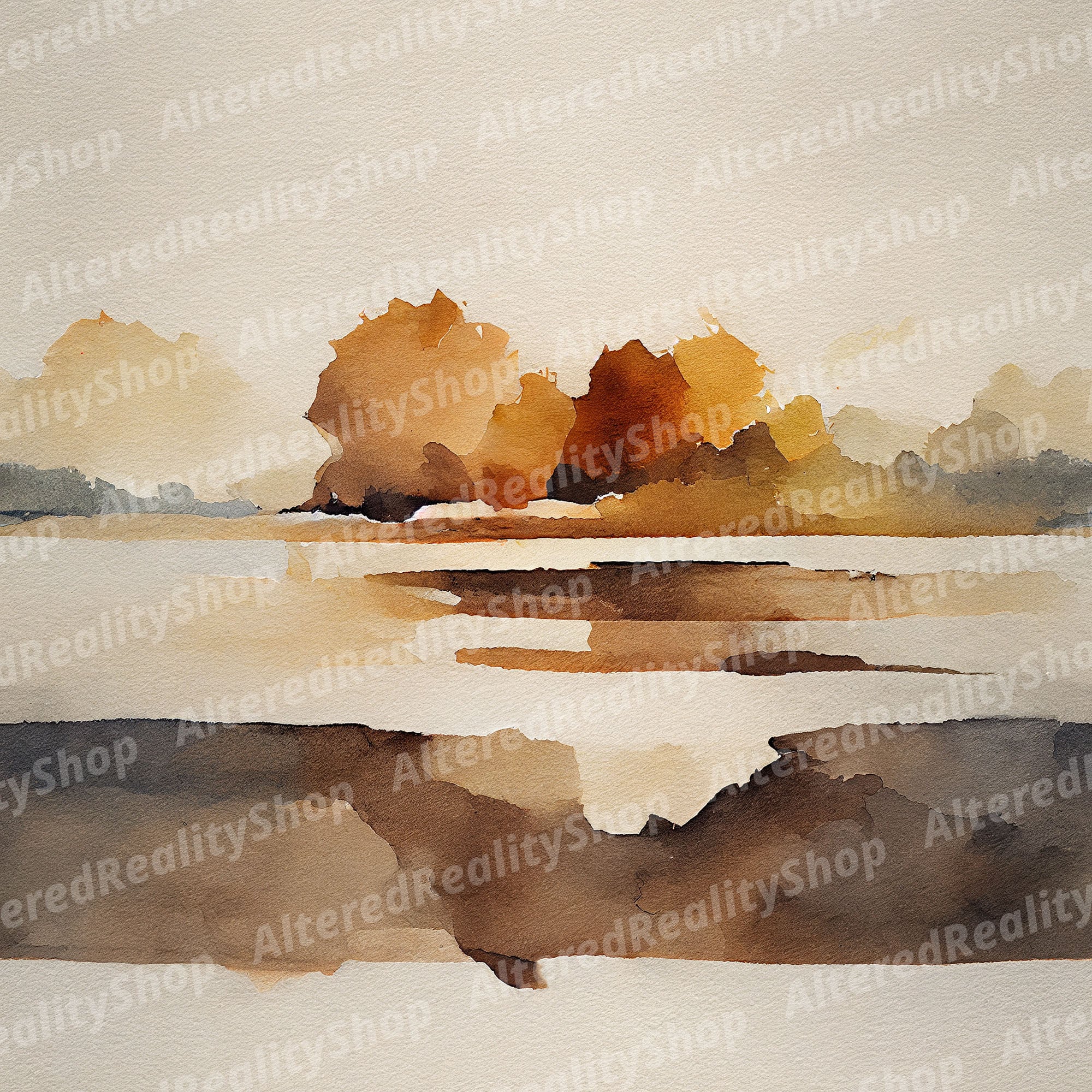4 Tileable Landscape Pattern Prints, Digital Download, Wall Art, Wall ...