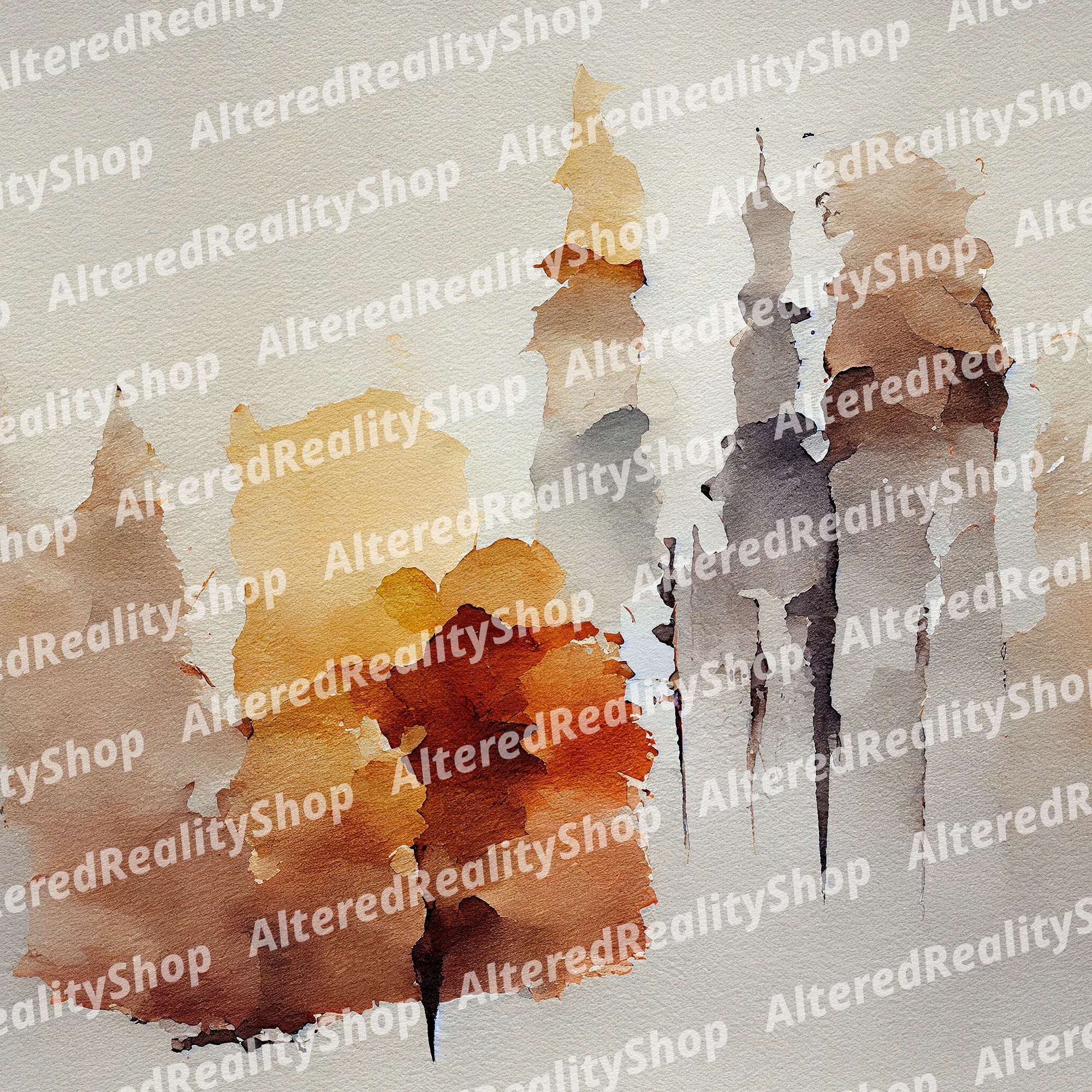 4 Tileable Landscape Pattern Prints, Digital Download, Wall Art, Wall ...