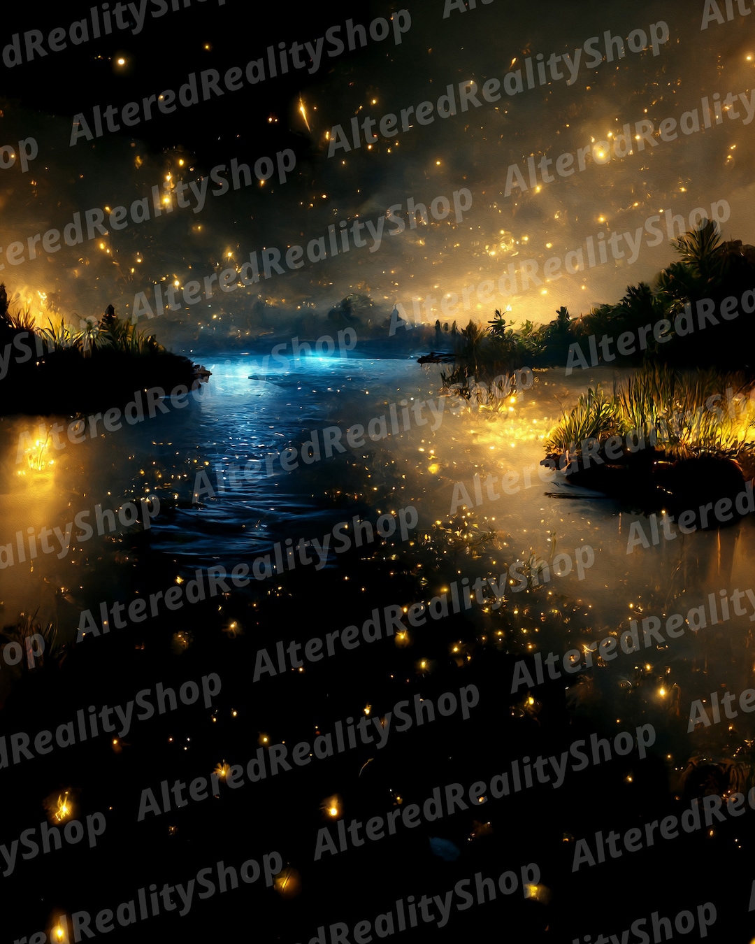 4 Images of Magical Night Landscape, Surreal Art Digital Download ...