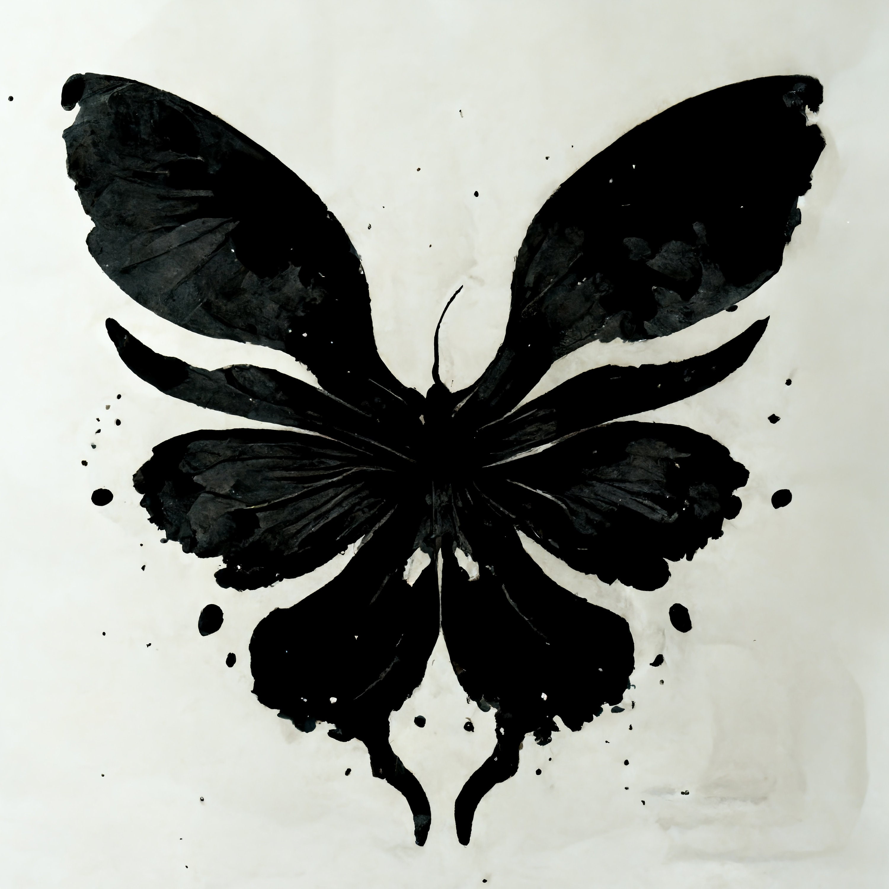4 Images of Ink Art, With 4 Plus One Large, Butterflies Digital ...