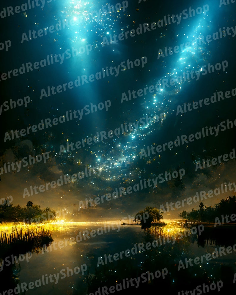 4 Images of Magical Night Landscape, Surreal Art Digital Download ...