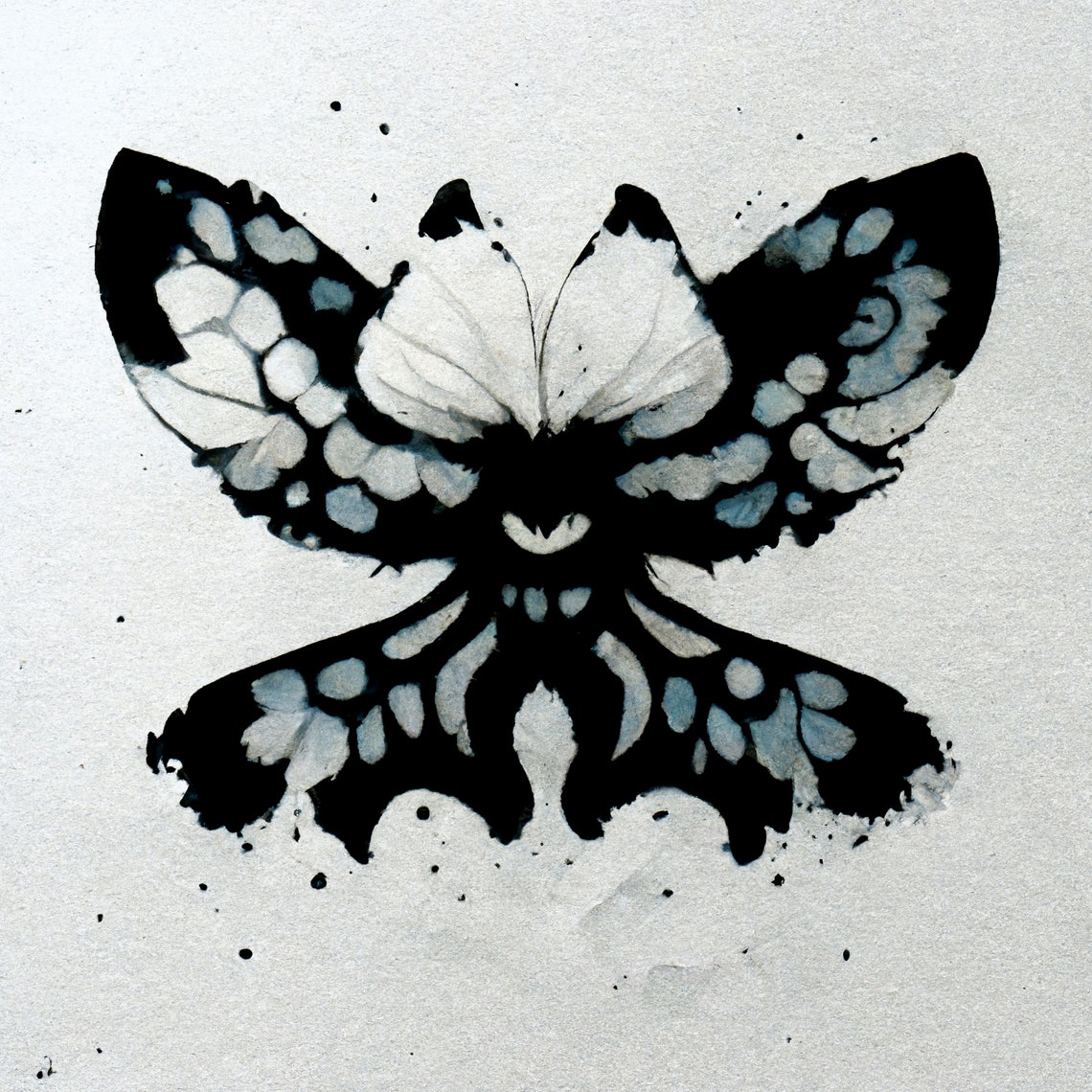 4 Images of Ink Art, With 4 Plus One Large, Butterflies Digital ...