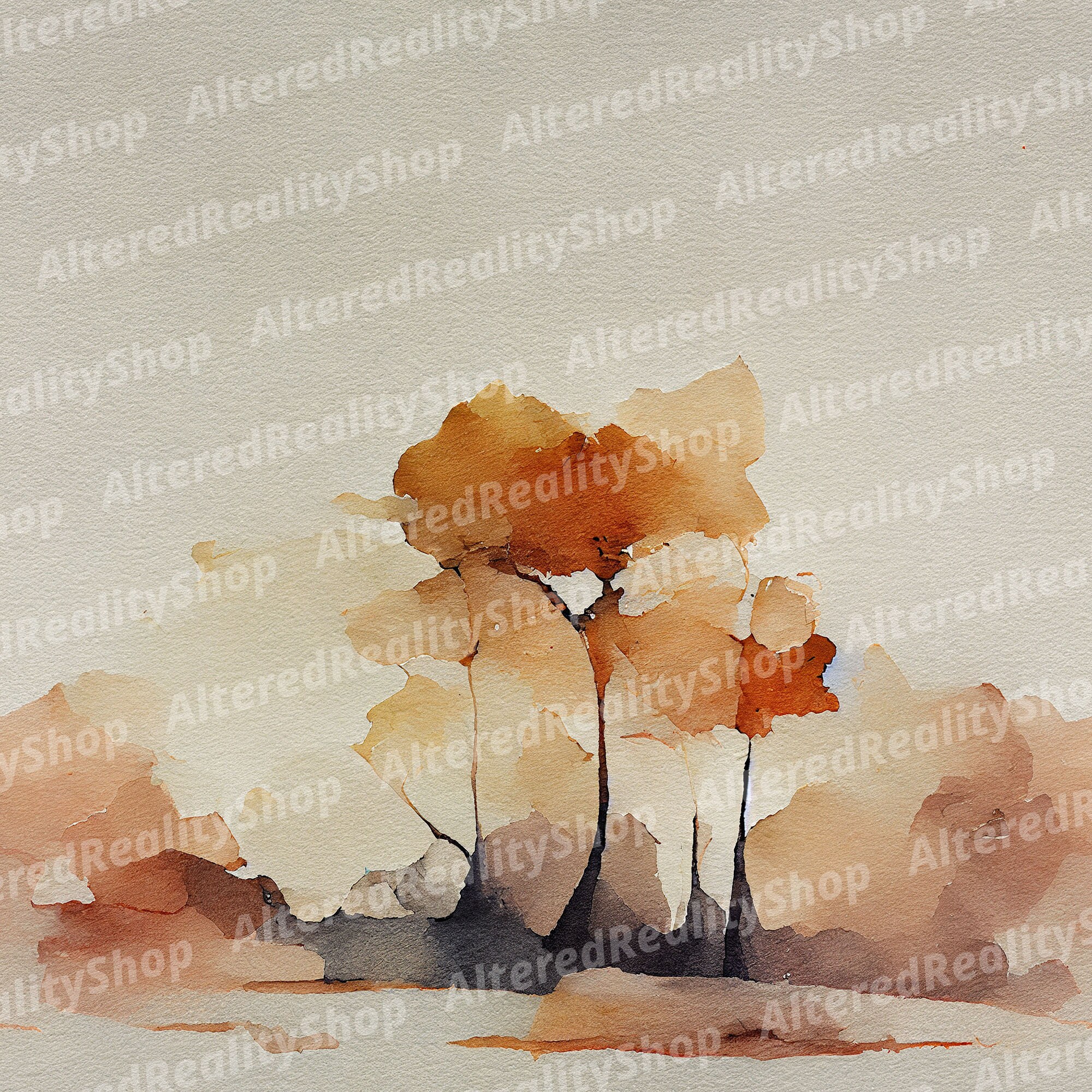 4 Tileable Landscape Pattern Prints, Digital Download, Wall Art, Wall ...