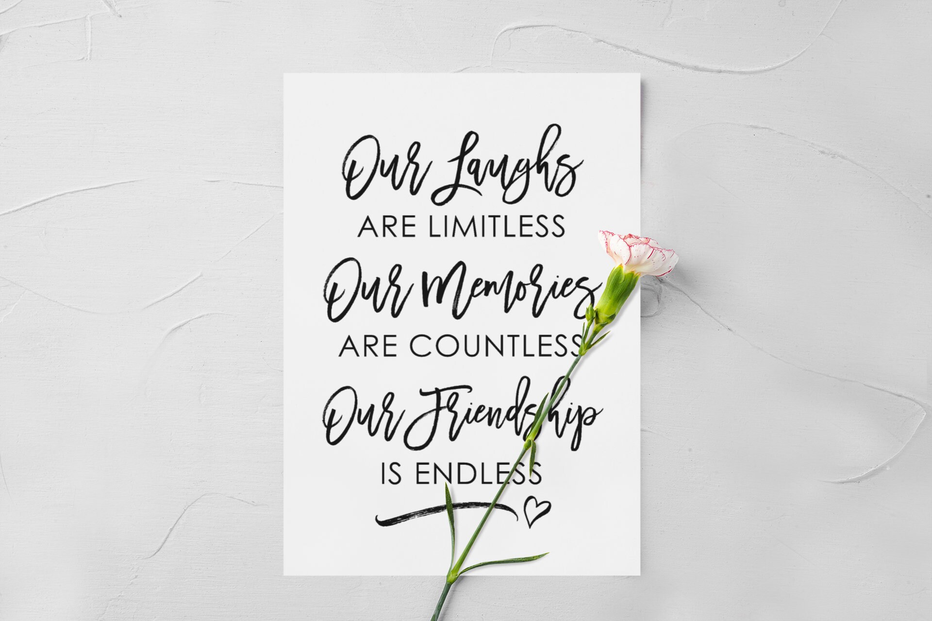 Friendship is Endless, Wall Art Printable, Friends Wall Art, Gift ...