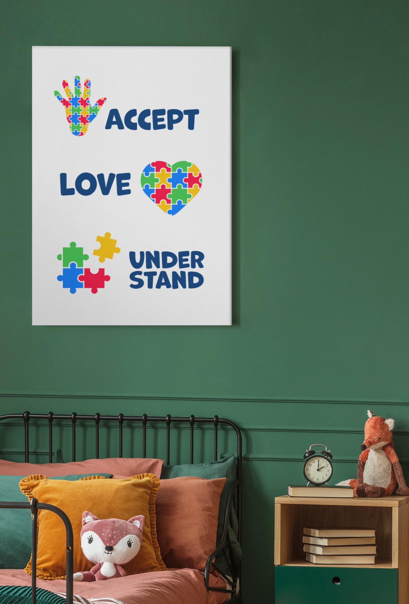 Accept Love Understand Autism, Printable Wall Art, Inspirational Quote ...