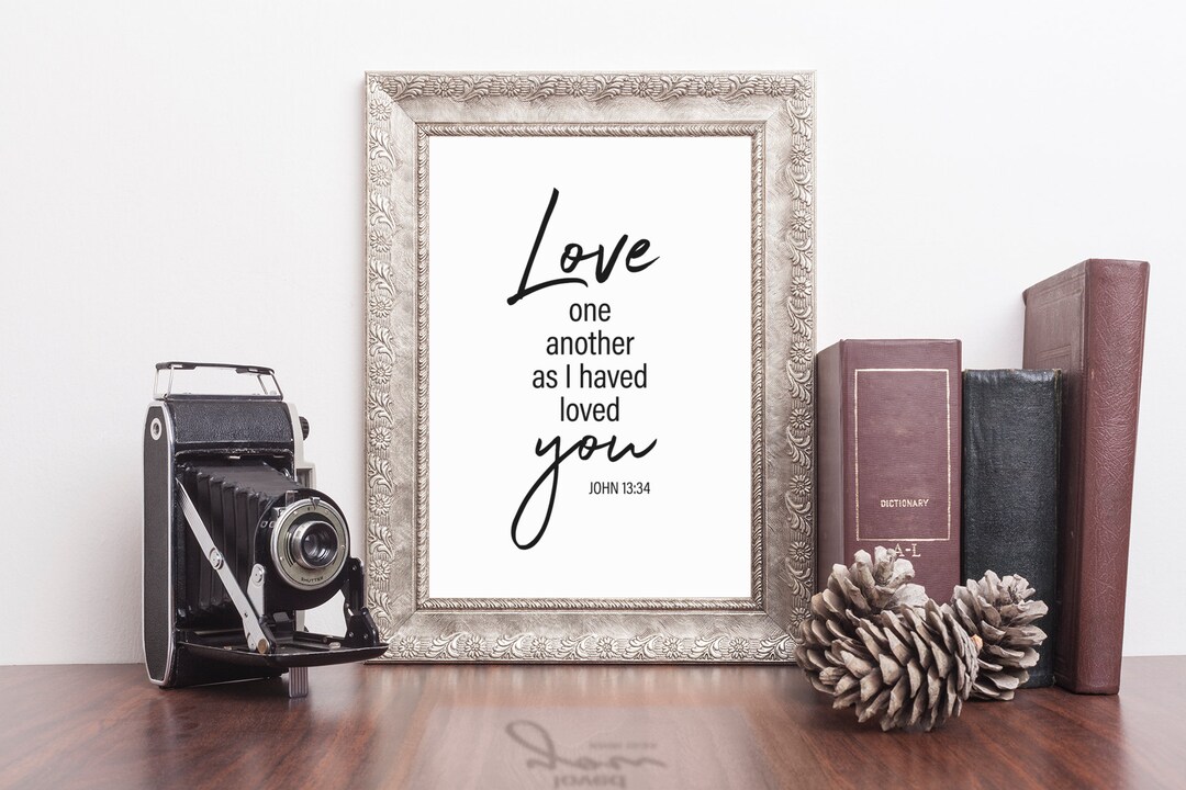 Love One Another, Wall Art Printable, Christian Wall Art, Christmas ...