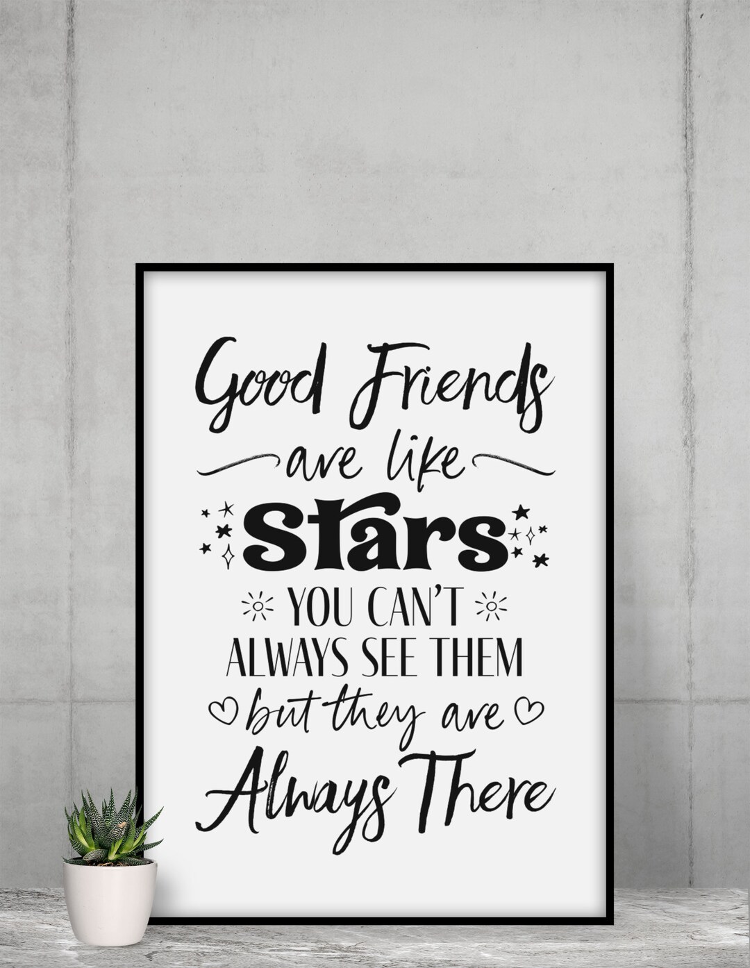 Good Friends Are Like Stars, Wall Art Printable, Friends Wall Art, Gift ...