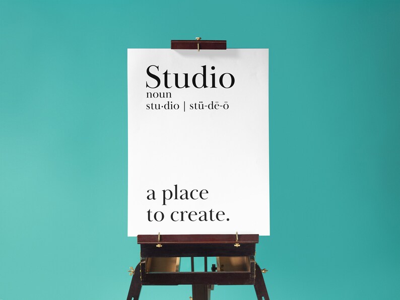 Studio Definition, Printable Wall Art, Inspirational Quote, Positive ...