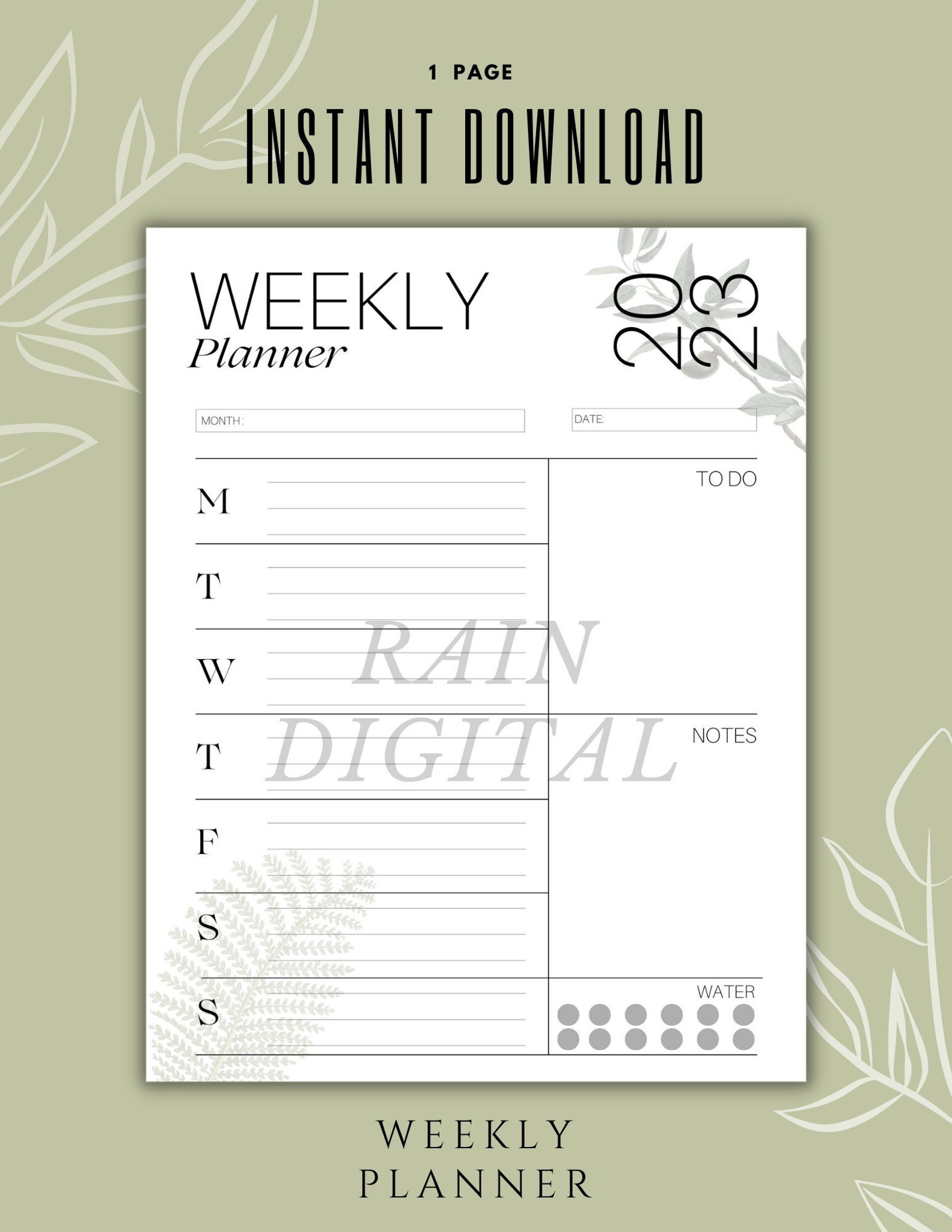 The Daily Digital Planner Instant Download for Organisation Notepad ...