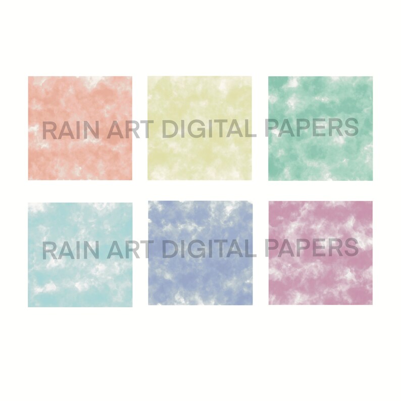 6 Soft Watercolor Texture Digital Papers, Commercial Use Instant ...