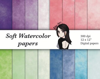 100 Watercolor Texture Digital Papers, Commercial Use Instant Download ...