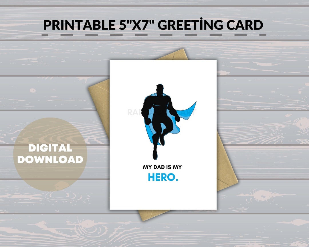 Fathers Day Gift Card, My Hero İs My Dad Fathers Day Card for My Hero ...