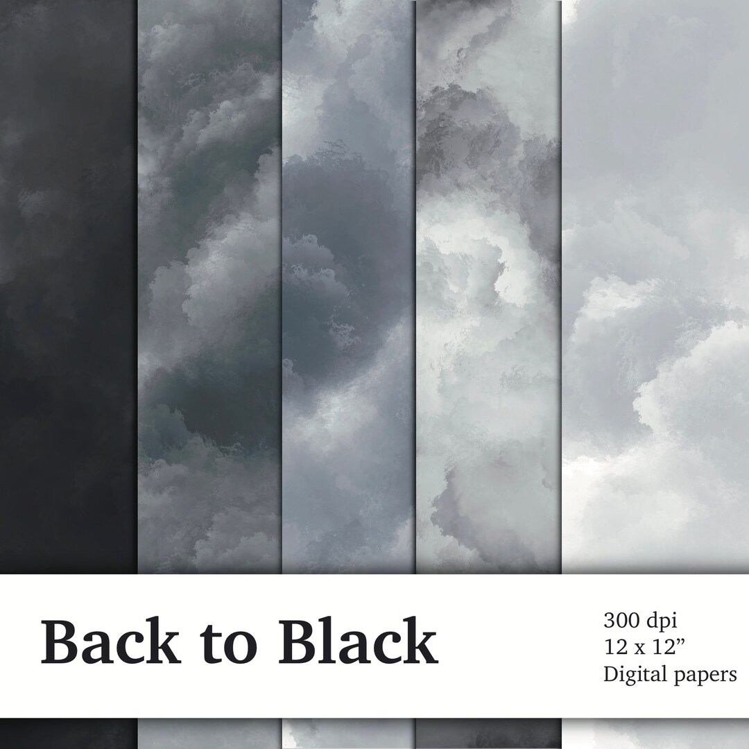 5 Black Texture Digital Papers, Commercial Use Instant Download Black ...