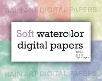 100 Watercolor Texture Digital Papers, Commercial Use Instant Download ...