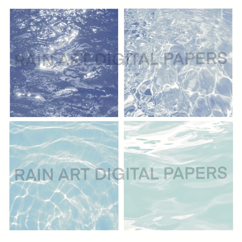 8 Ocean Theme Texture Digital Papers, Commercial Use Instant Download ...