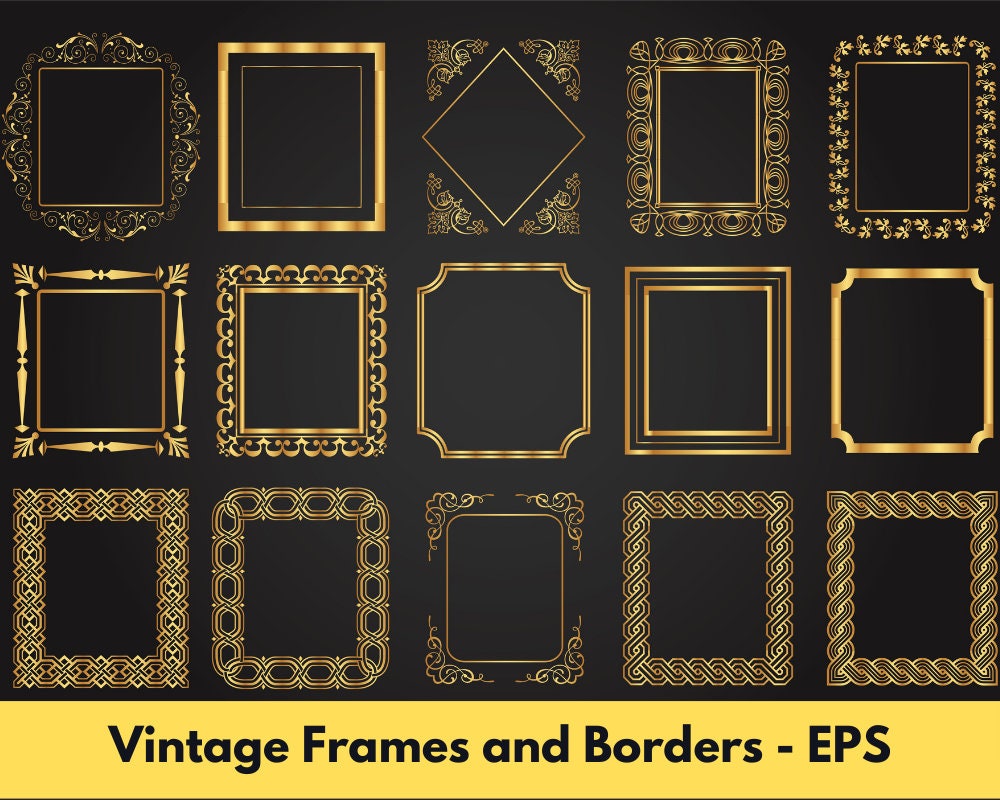 Decorative Set of Vintage Borders Elements - Antique Elements Ornaments ...