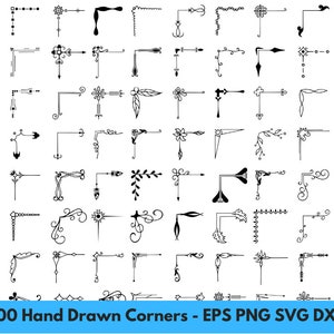 Hand Drawn Corners and Borders | Ornate Corners and Borders | Eps Png ...