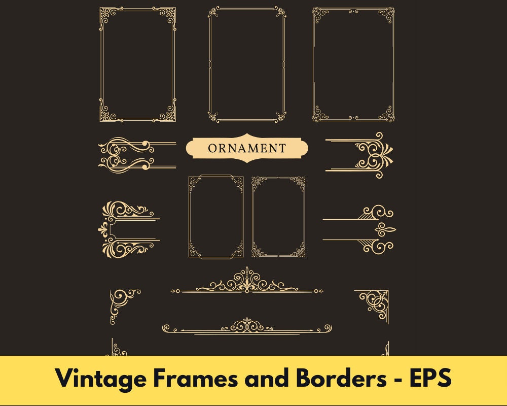 Decorative Set of Vintage Borders Elements - Antique Elements Ornaments ...