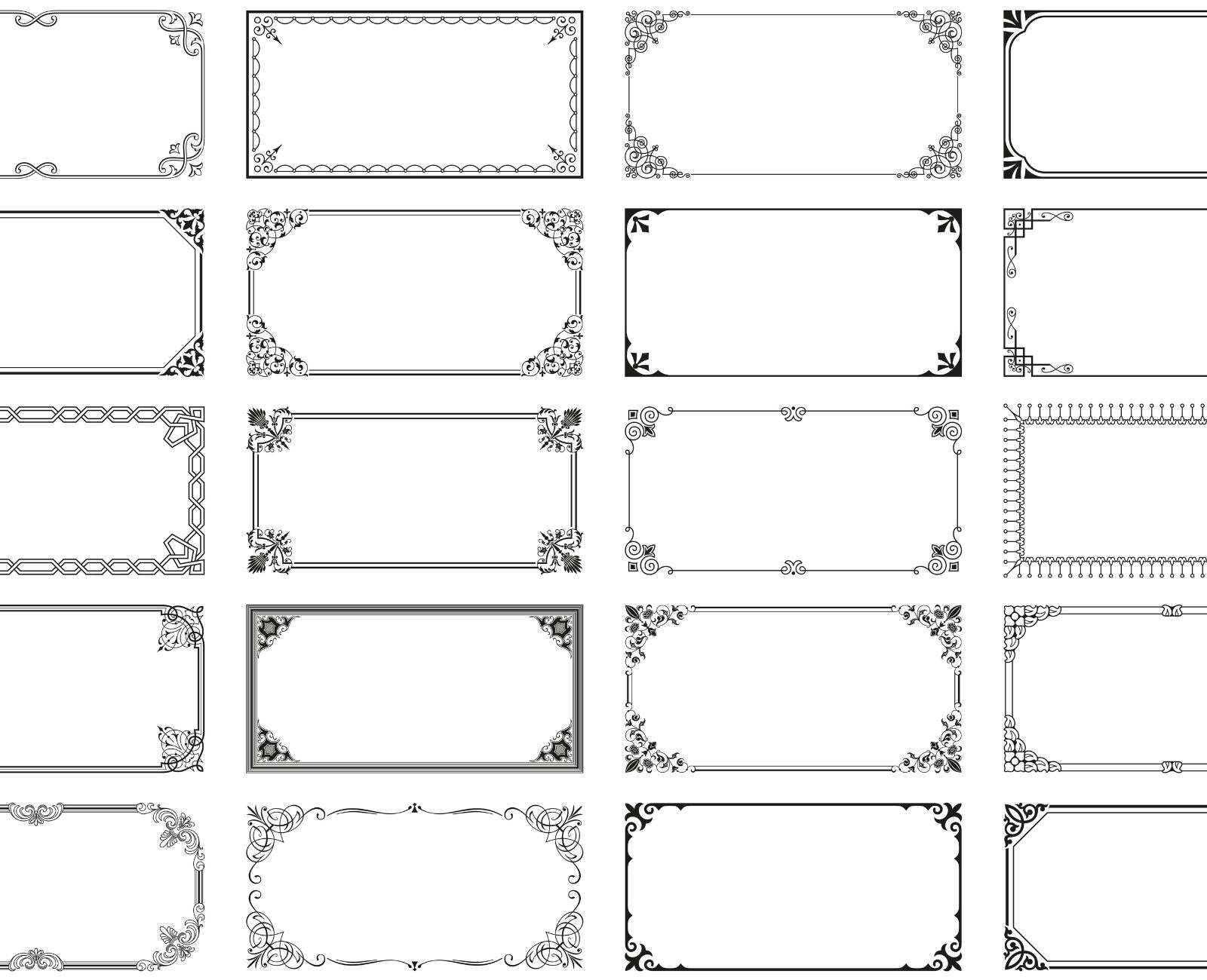 Classic Borders Clipart, Ornamental Frame Borders PNG EPS AI, Vintage ...