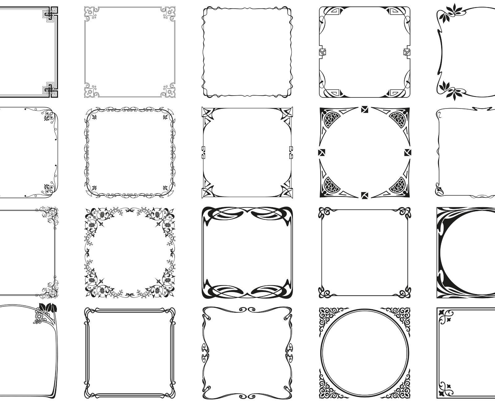 Classic Borders Clipart, Ornamental Frame Borders PNG EPS AI, Vintage ...