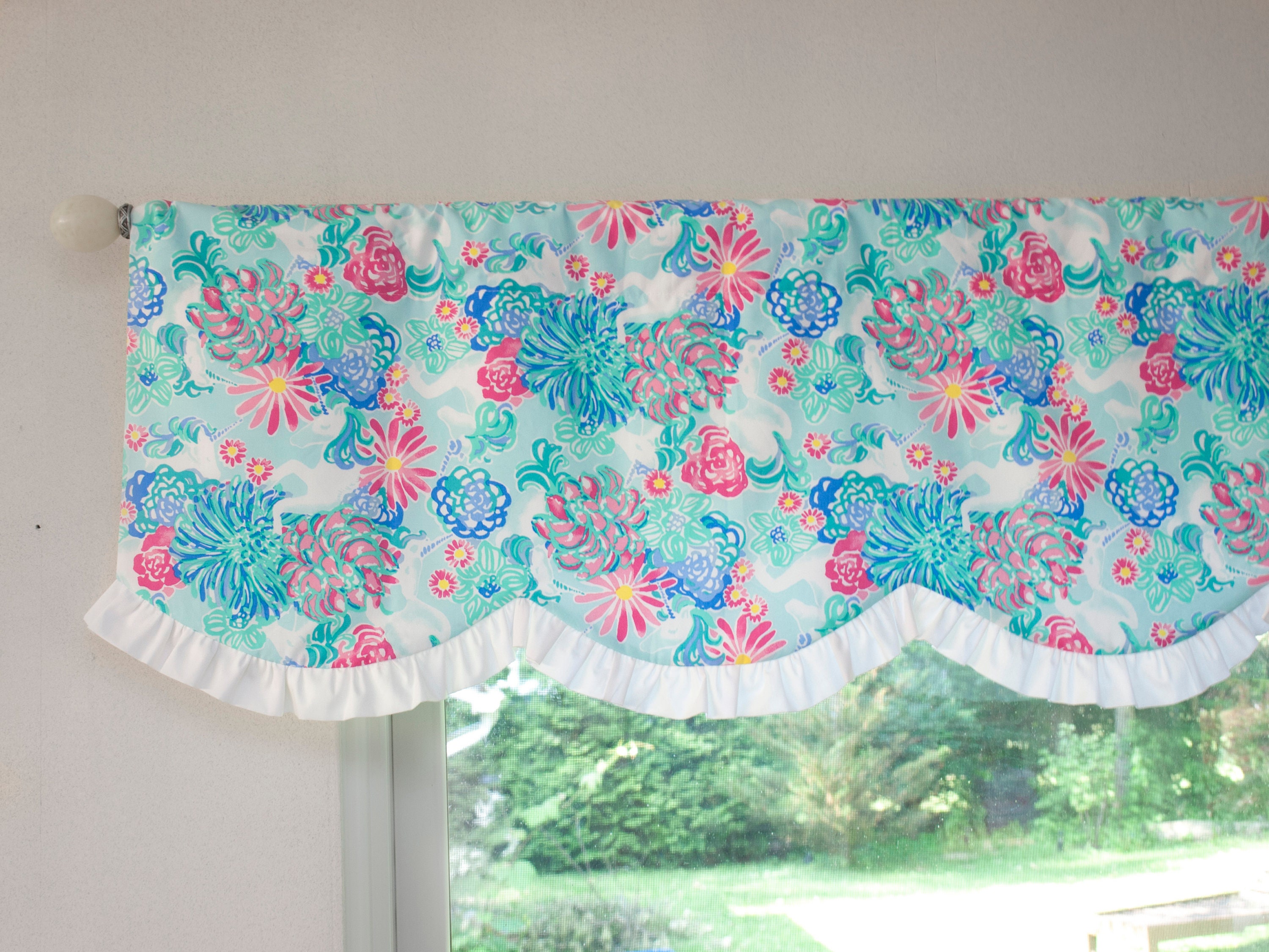 Lined Window Valance - Home Décor, Kids Room Valance, Dorm Room Valance ...