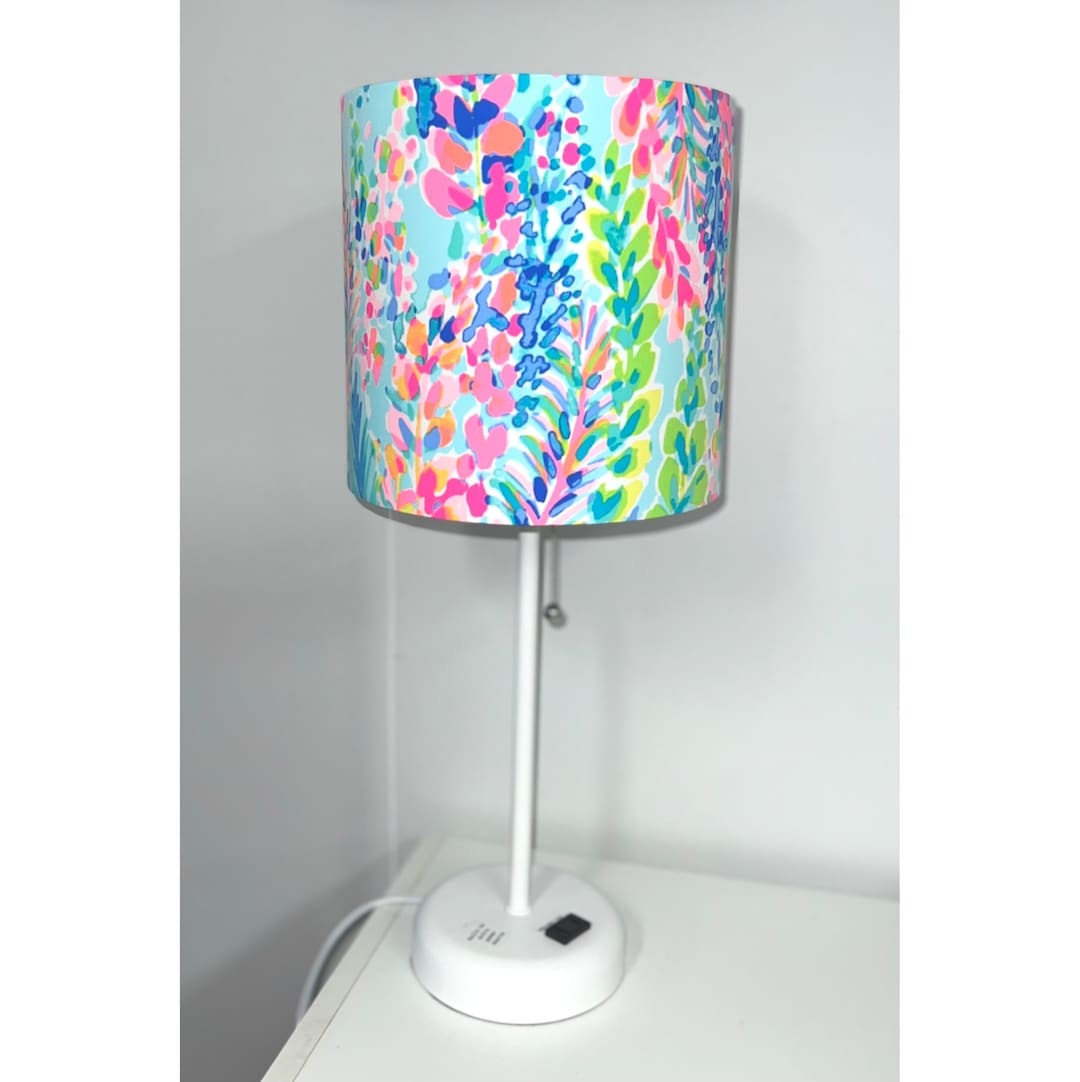 Stick Lamp With Tropical Lampshade - Home Décor, Kids Room Lamp, Dorm ...
