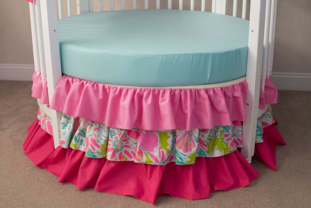 Round Crib Bedding - Chic Baby Baby Girl Crib Bedding - Tropical Hot ...
