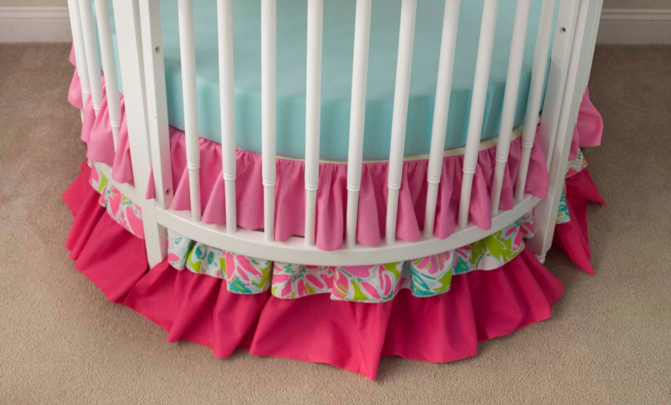 Round Crib Bedding - Chic Baby Baby Girl Crib Bedding - Tropical Hot ...