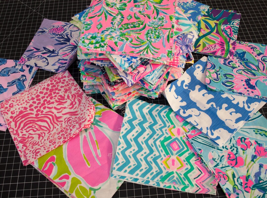 Choose Your Colors! 9-piece Set of 6"x6" Fabric - Mermaid, Pink Orchids ...