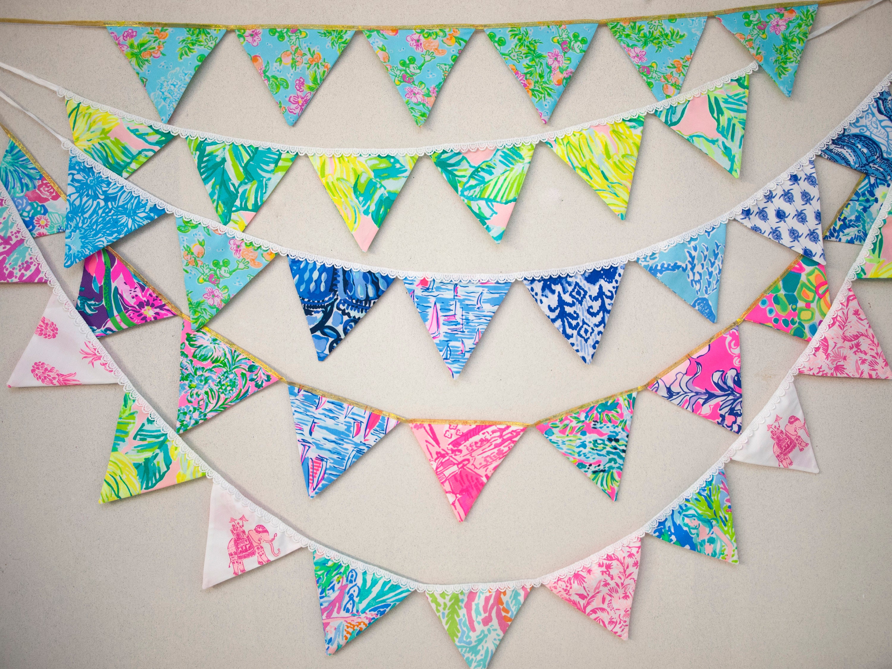Fabric Flag Garland, Flag Banner, Kids Room, Dorm Room, Classroom Wall ...