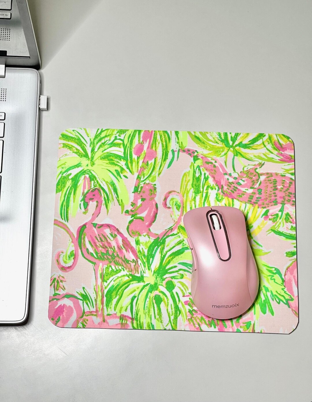 Mouse Pad Made With Authentic Fabric - Tropical Palm Beach Personalized ...