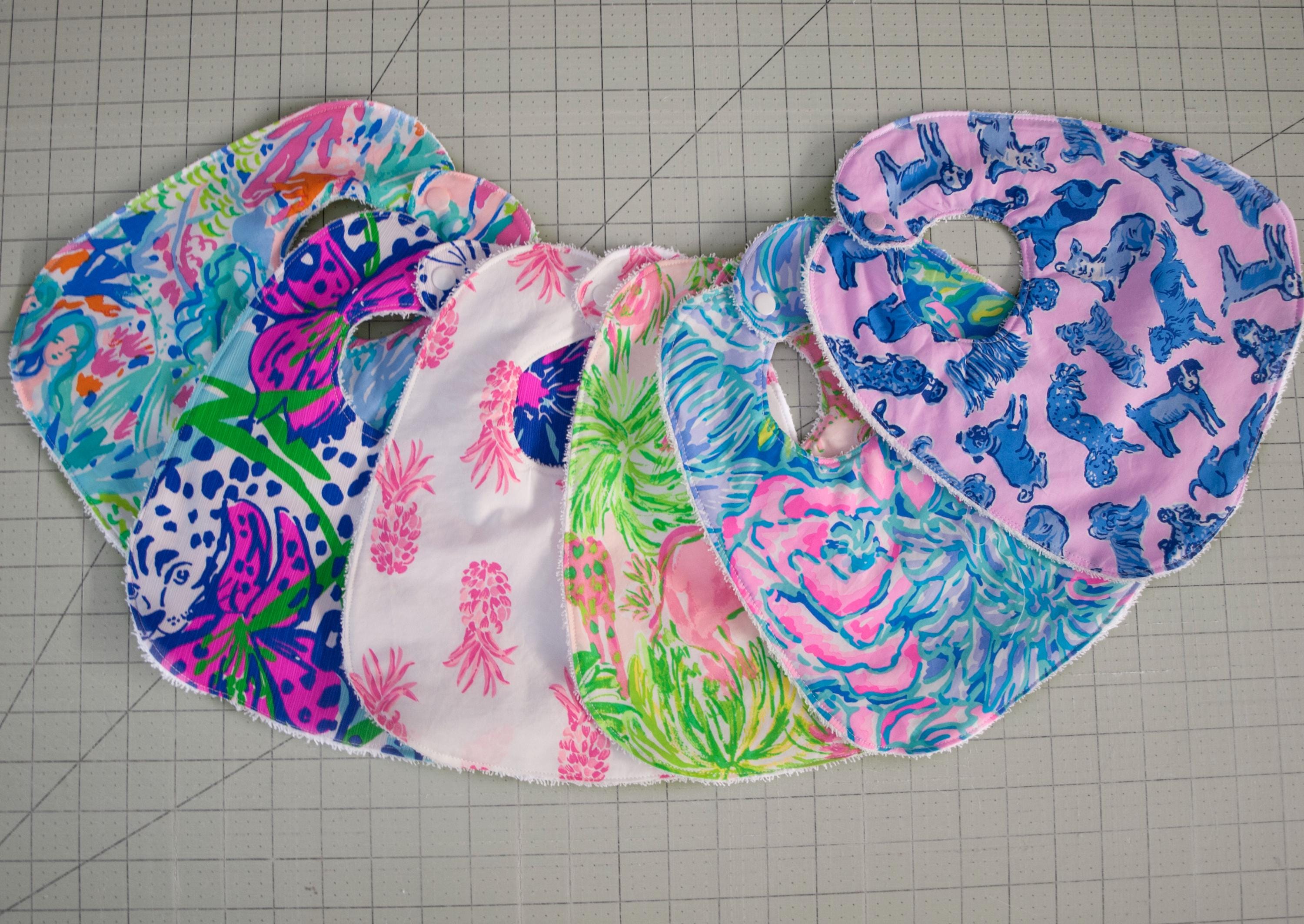 Quality Baby Bib - Mermaid Elephants Pineapples Pink Orchids Pink ...