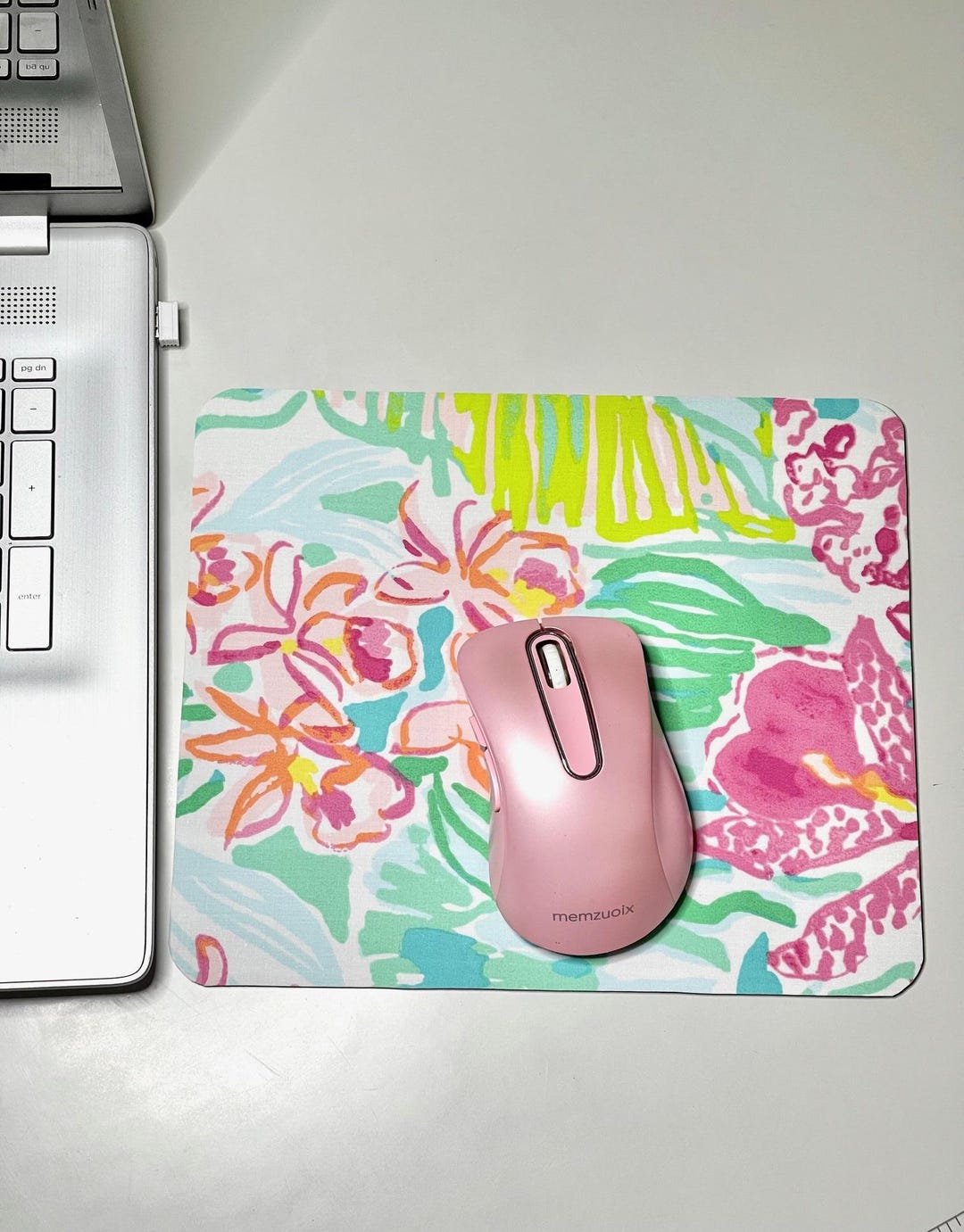 Mouse Pad Made With Authentic Fabric - Tropical Palm Beach Personalized ...