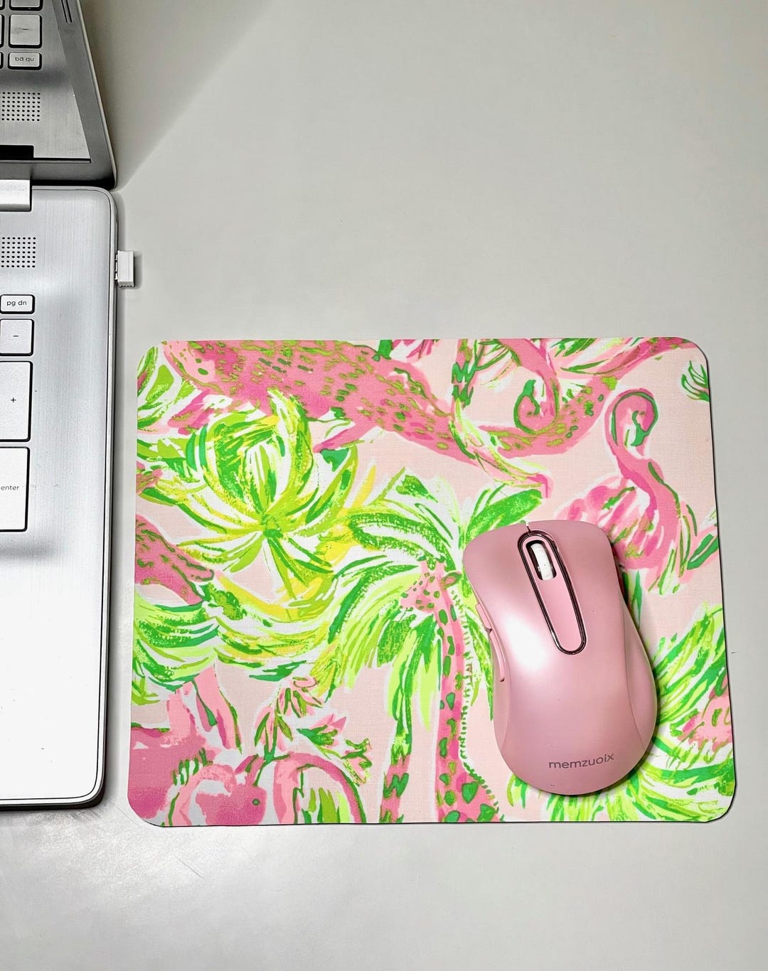 Mouse Pad Made With Authentic Fabric - Tropical Palm Beach Personalized ...