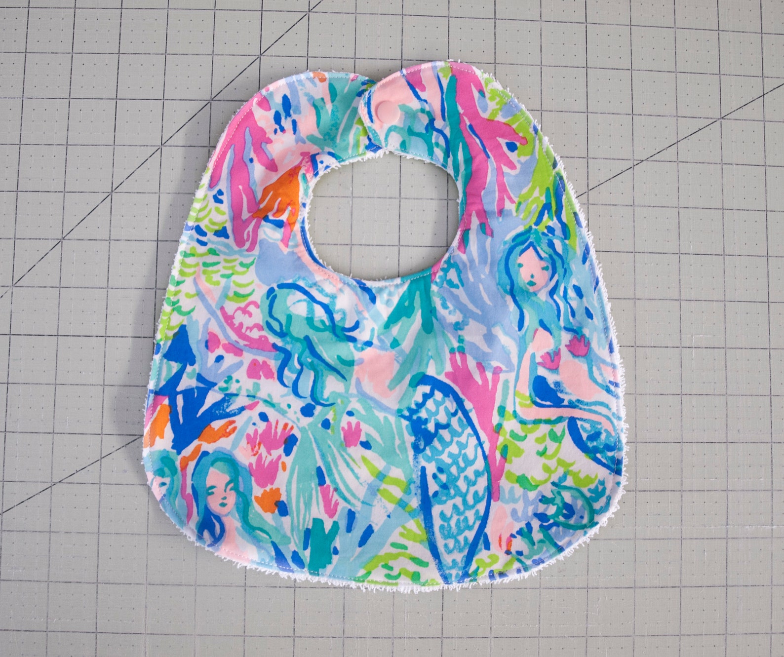 Quality Baby Bib - Mermaid Elephants Pineapples Pink Orchids Pink ...