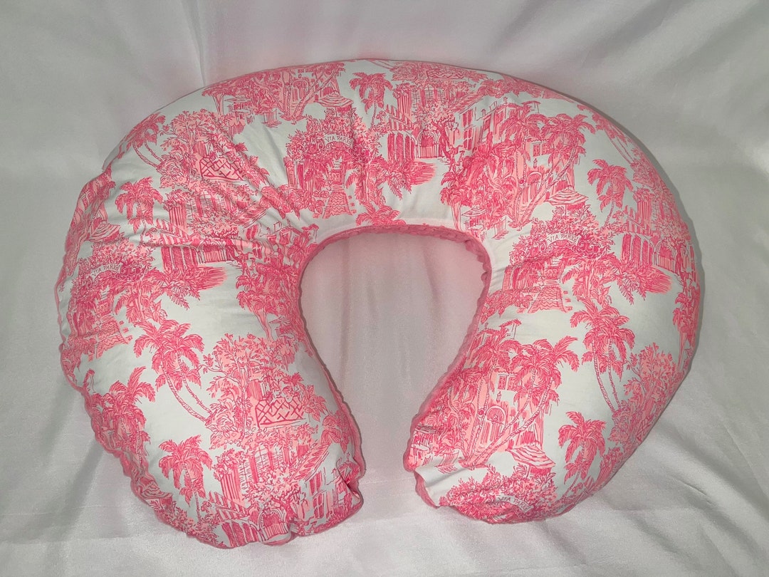 Nursing Pillow Cover - Breastfeeding Pillow Cover - Palm Beach Pink ...