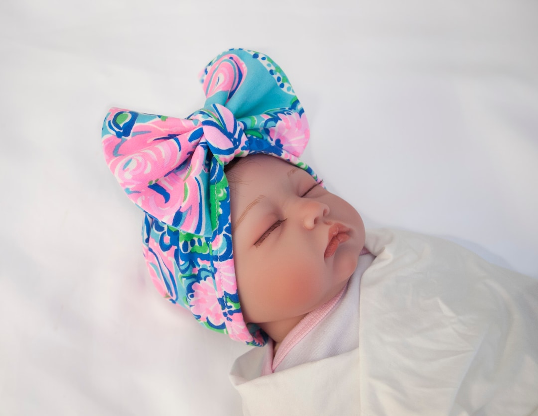Baby Girl Toddler Turban Hat With Removable Bow, Baby Headband With Bow ...